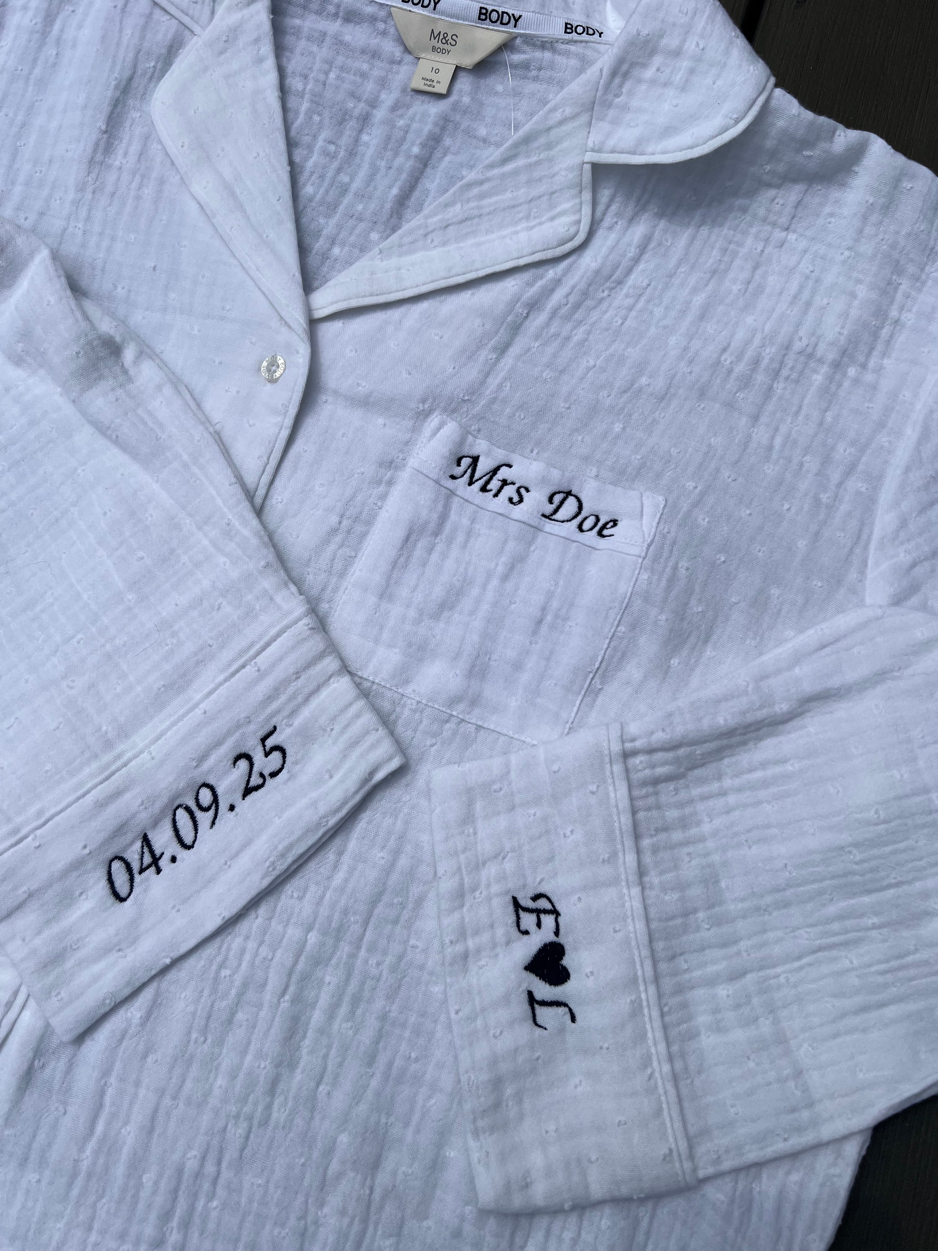 Bridal Pyjamas You Supply – The Grace Stitch
